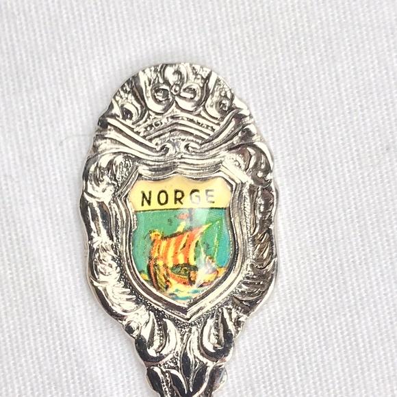 Dining | Vintage Norge Souvenir Spoon 45 Ornate Viking Ship Collectible ...